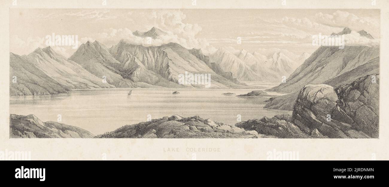 New Zealand Graphic and Descriptive. Plate IV. Lake Coleridge., 1877 ...