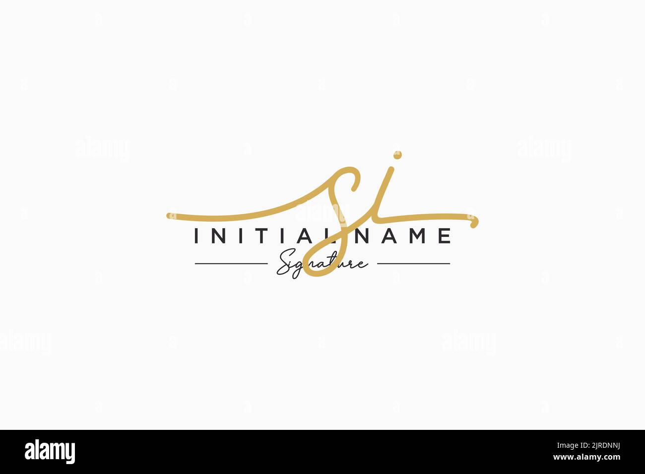 SI signature logo template vector. Hand drawn Calligraphy lettering ...