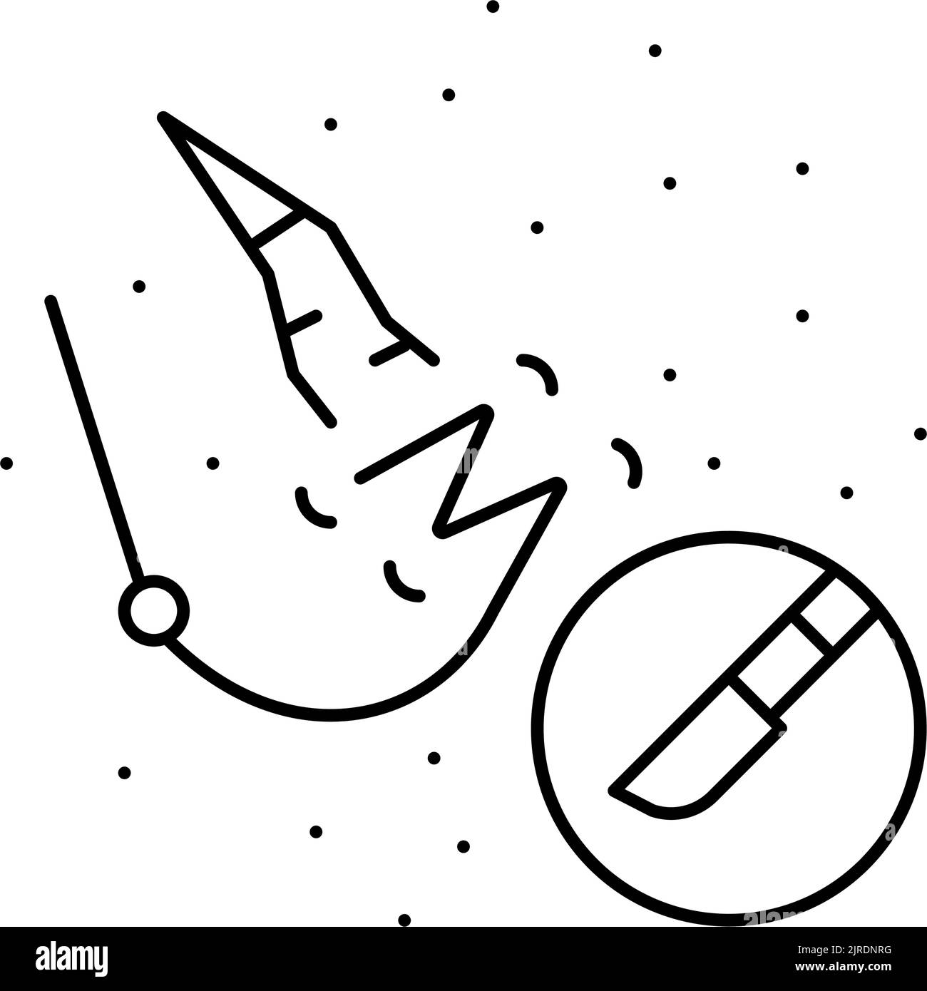 surgical procedure scar treatment line icon vector illustration Stock ...