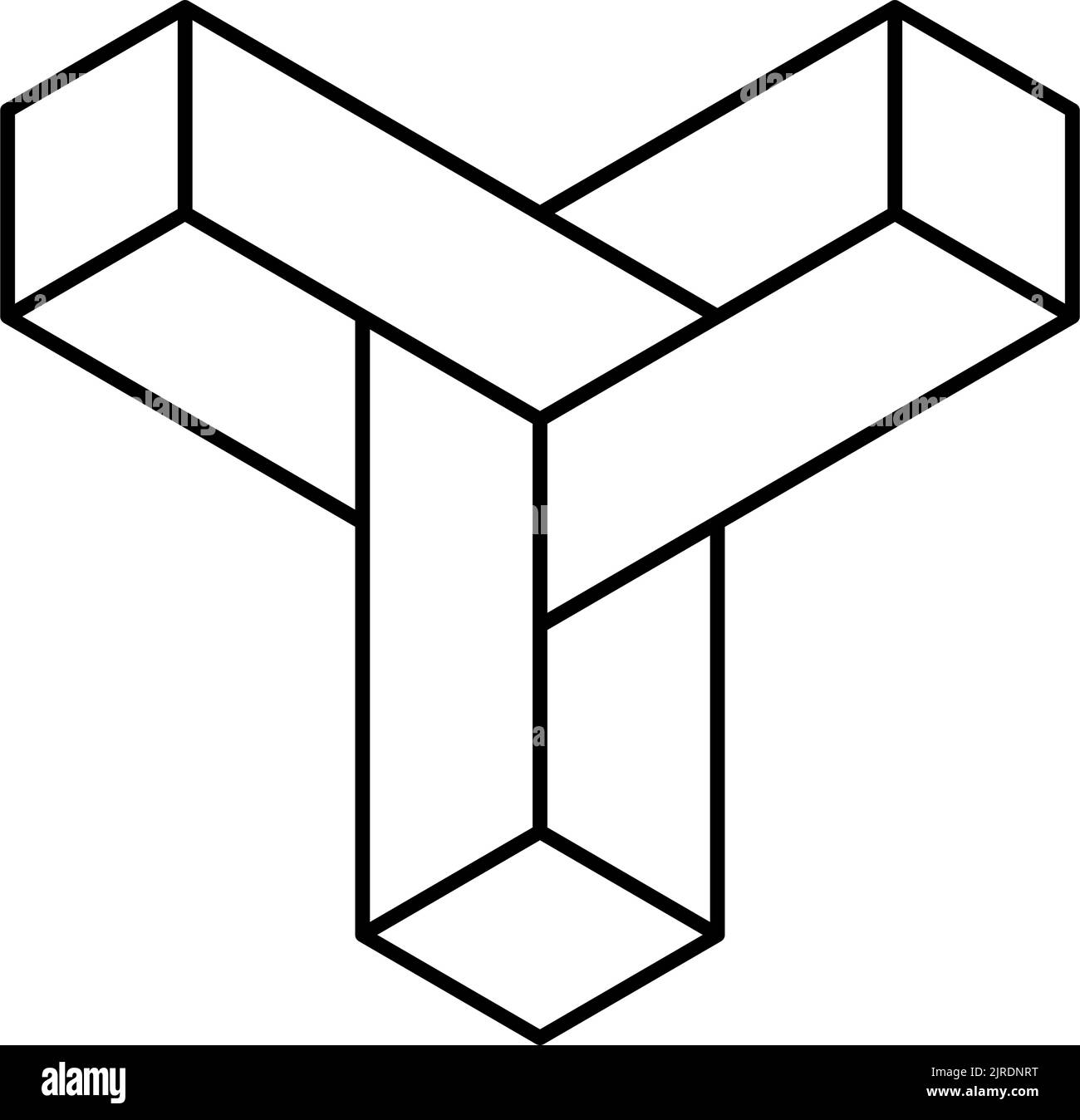 paradox impossible geometric shape line icon vector illustration Stock ...