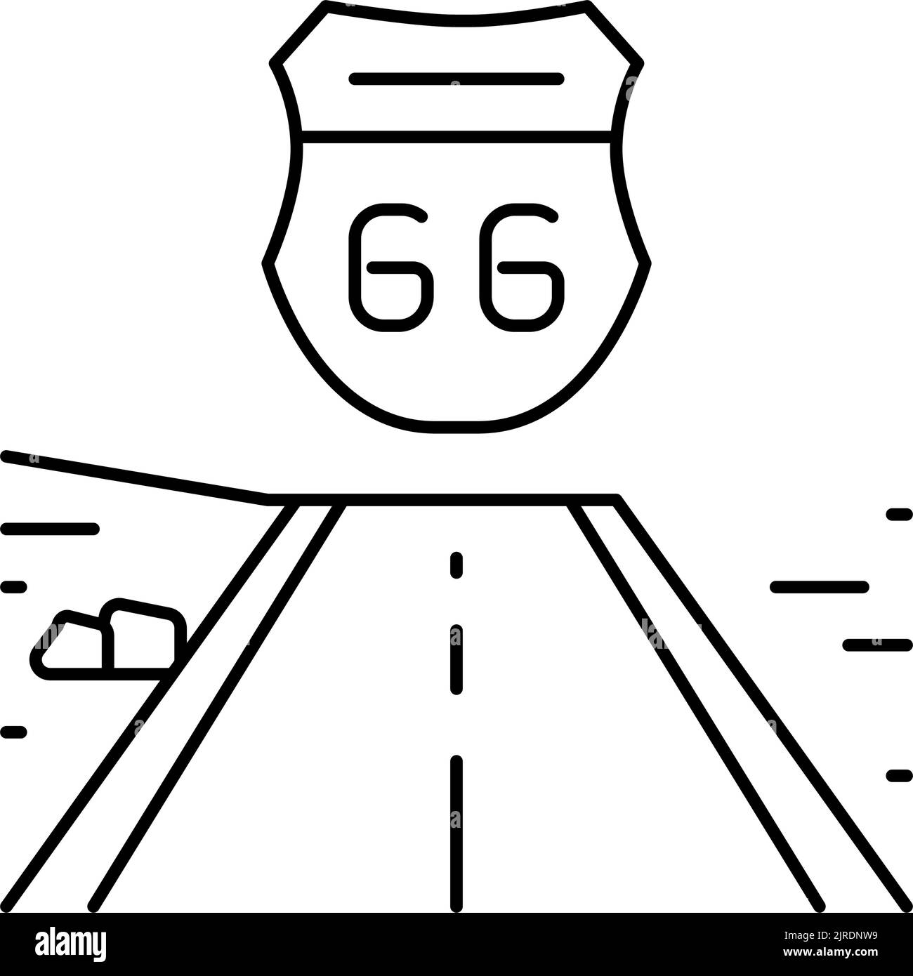 highway 66 line icon vector illustration Stock Vector Image & Art - Alamy