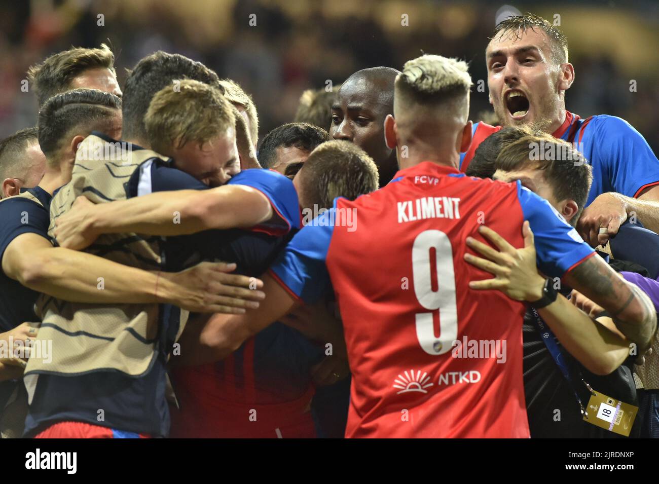 Pilsen, Czech Republic. 23rd Aug, 2022. Soccer players of Viktoria ...
