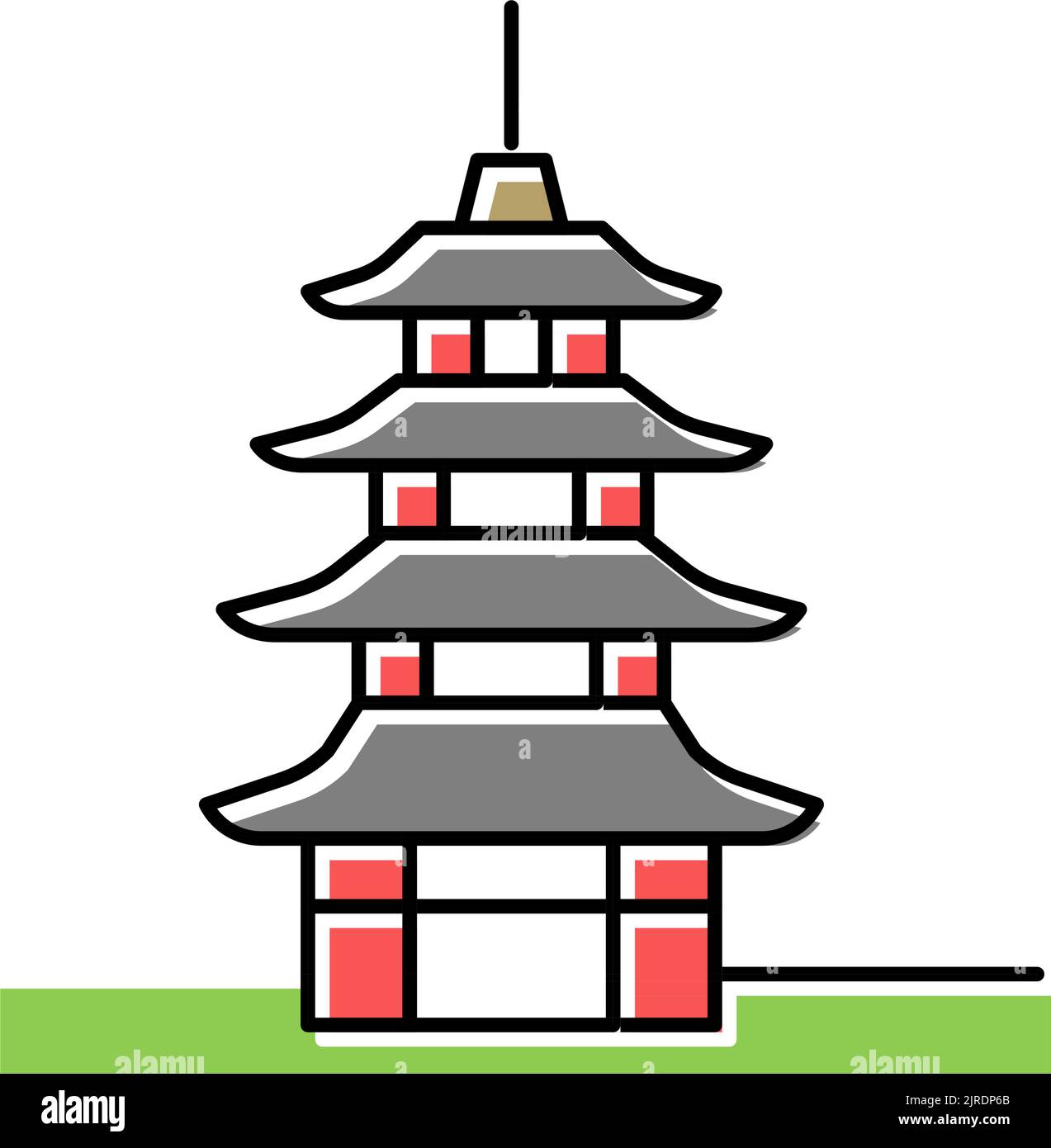 pagoda asia building color icon vector illustration Stock Vector Image ...
