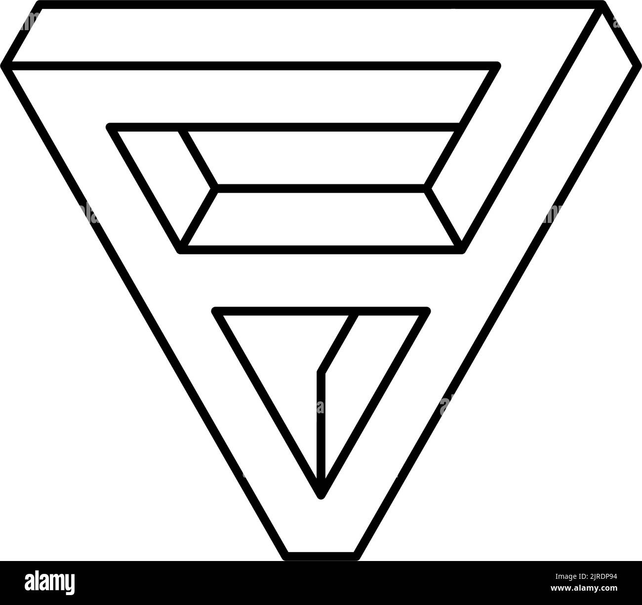 Impossible triangle optical illusion 3d Black and White Stock Photos ...