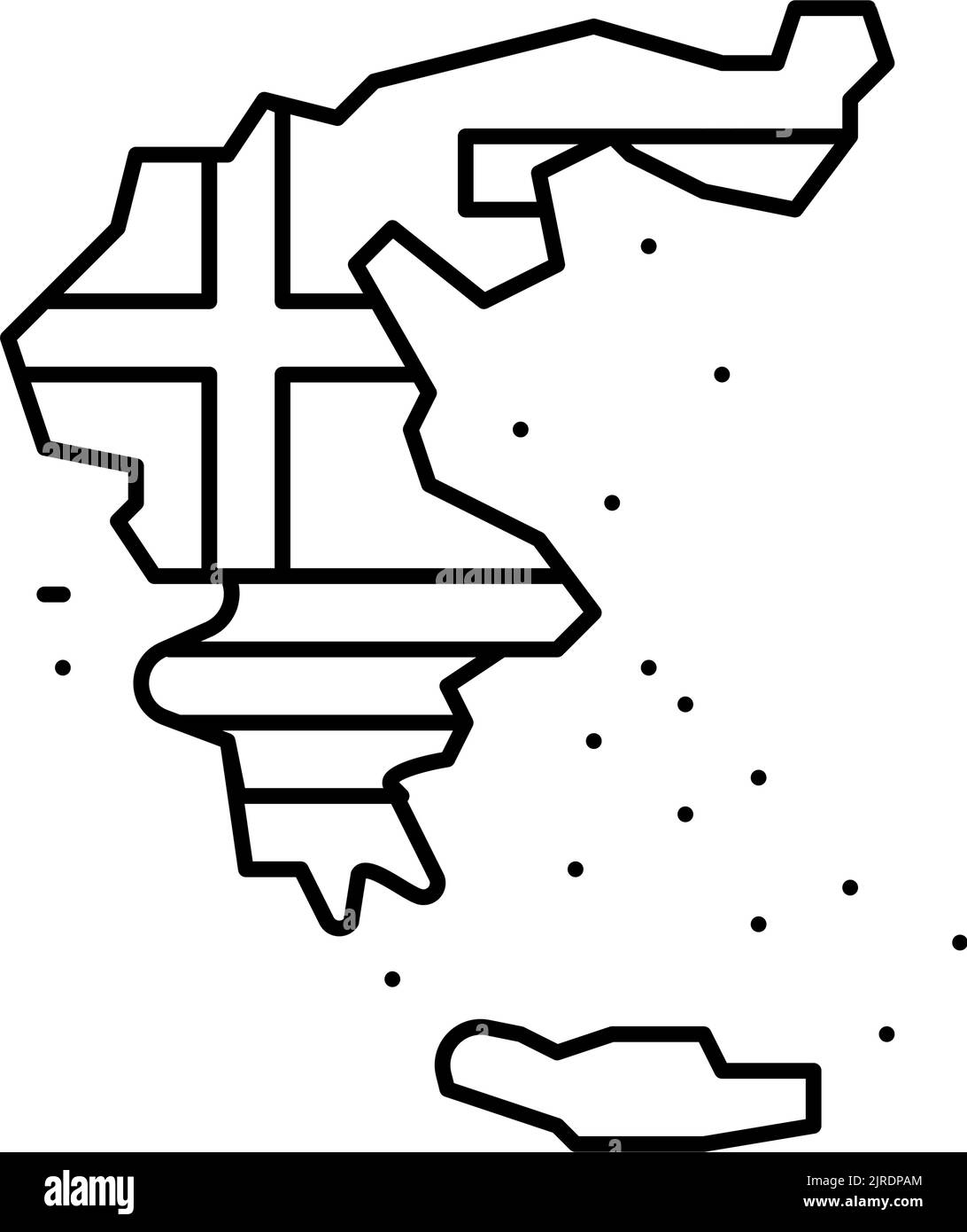 greece country map flag line icon vector illustration Stock Vector ...