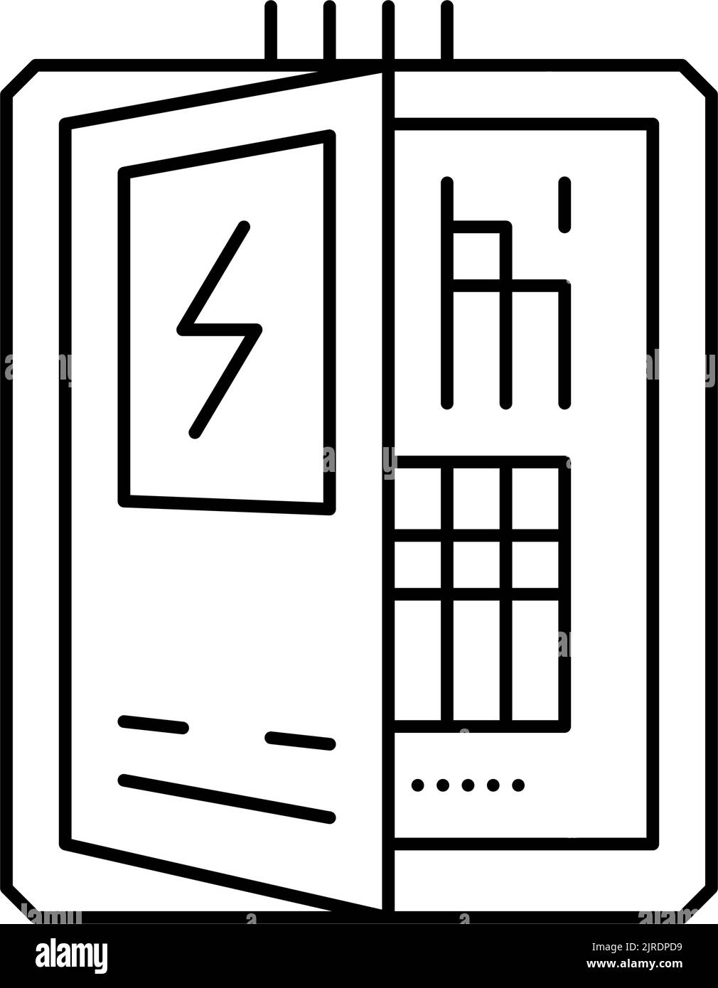 electrical panel residential line icon vector illustration Stock Vector ...