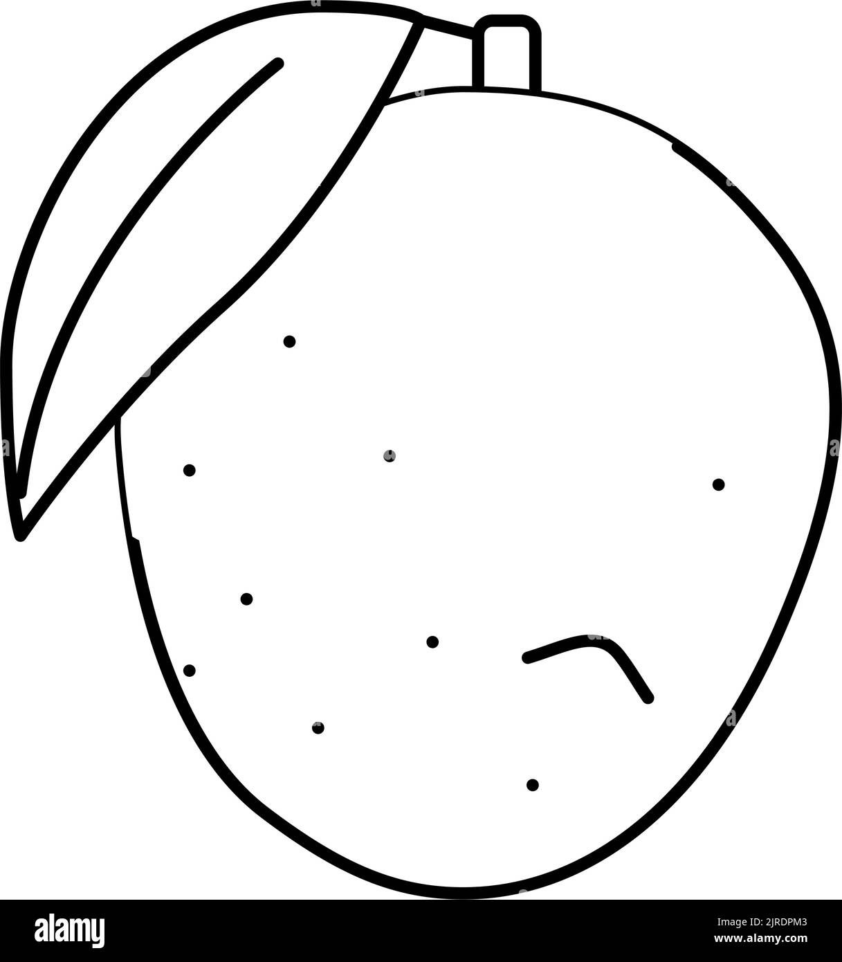 ripe mango leaf line icon vector illustration Stock Vector Image & Art ...