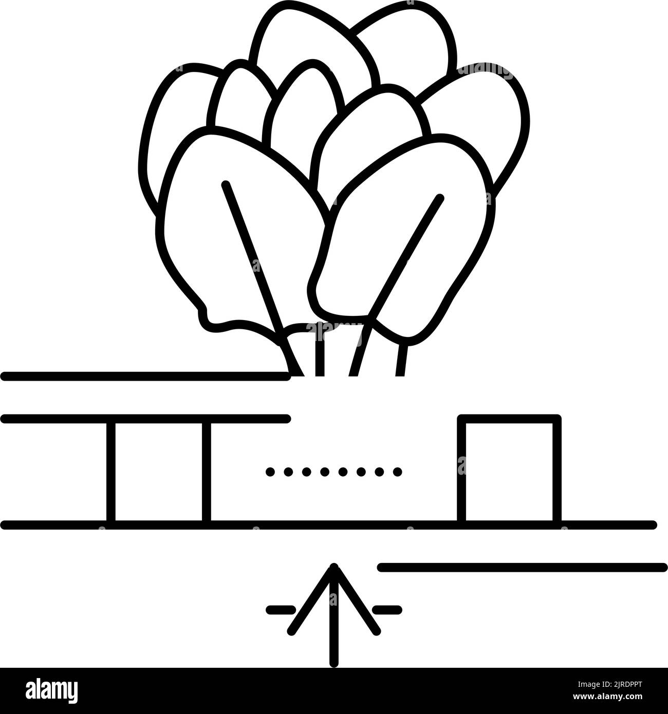 vegetable hydroponics water irrigation line icon vector illustration ...