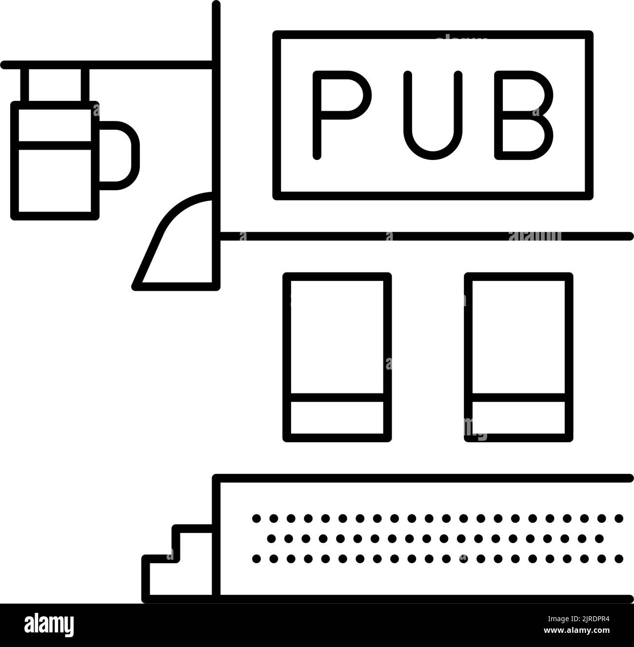 pub beer drink line icon vector illustration Stock Vector Image & Art ...