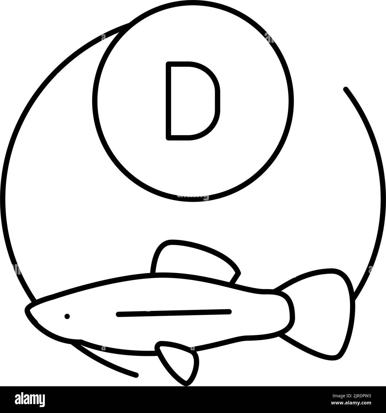 d vitamin fish line icon vector illustration Stock Vector Image & Art ...