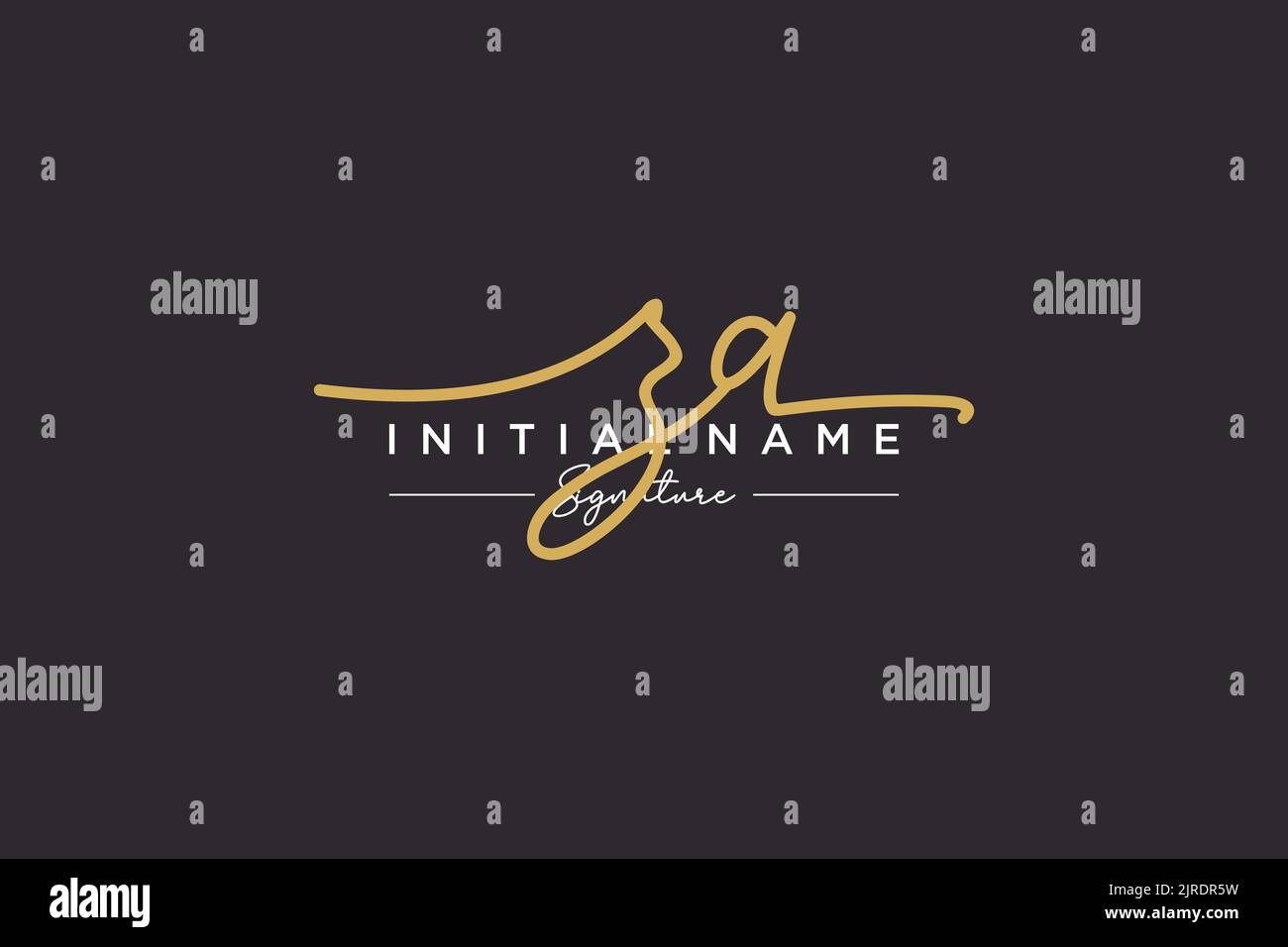 ZA signature logo template vector. Hand drawn Calligraphy lettering ...
