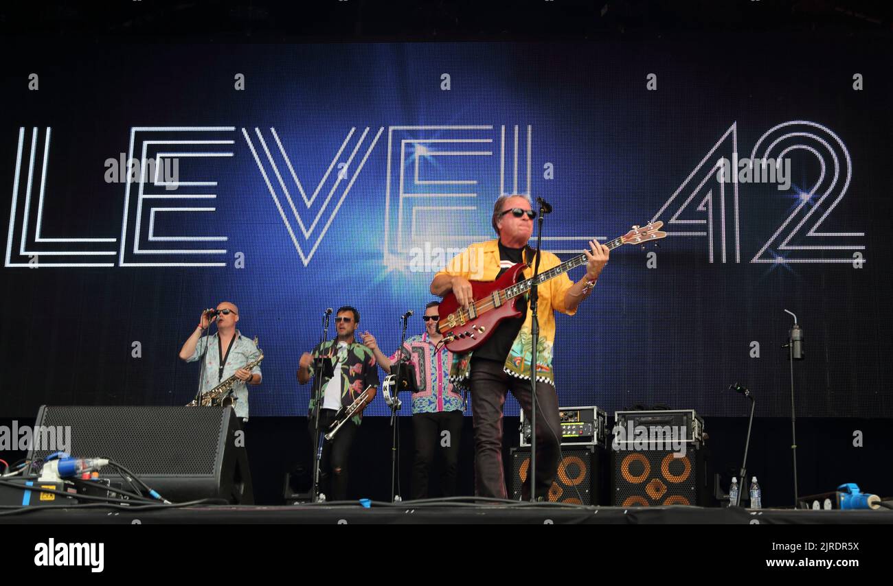 Level 42 performing on stage at the 80s music Rewind Festival South ...