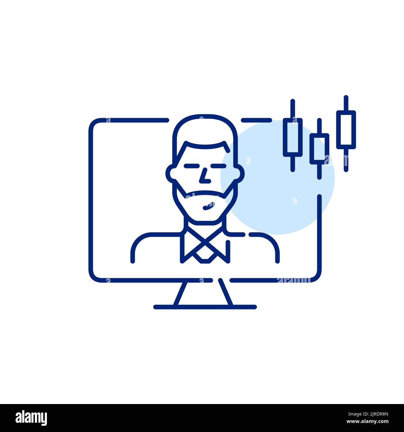 Online broker. Pixel perfect, editable stroke line art icon Stock Vector Image & Art - Alamy