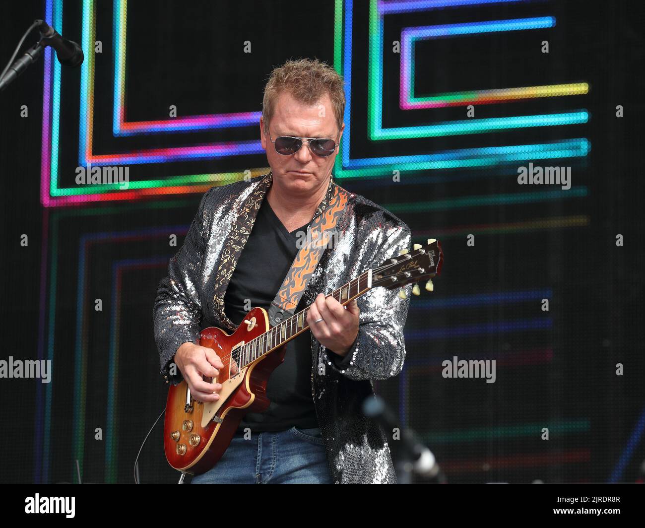 Nathan King of Level 42 performing on stage at the 80s music Rewind ...