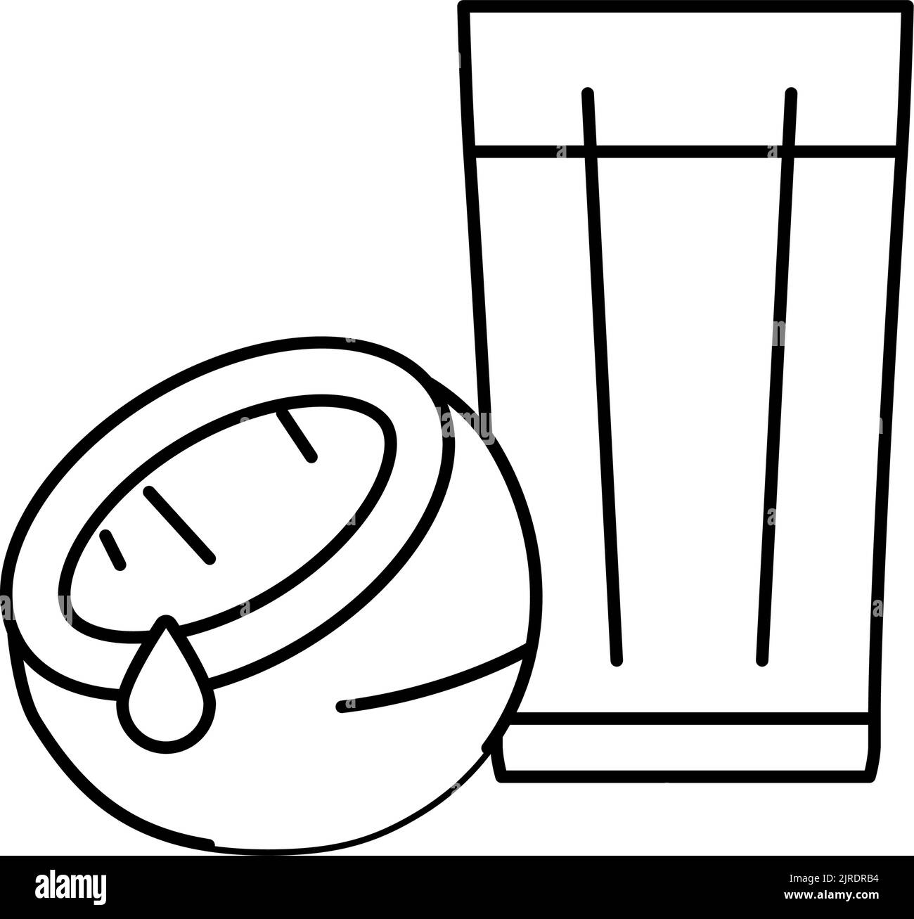 drink coconut coco line icon vector illustration Stock Vector Image ...