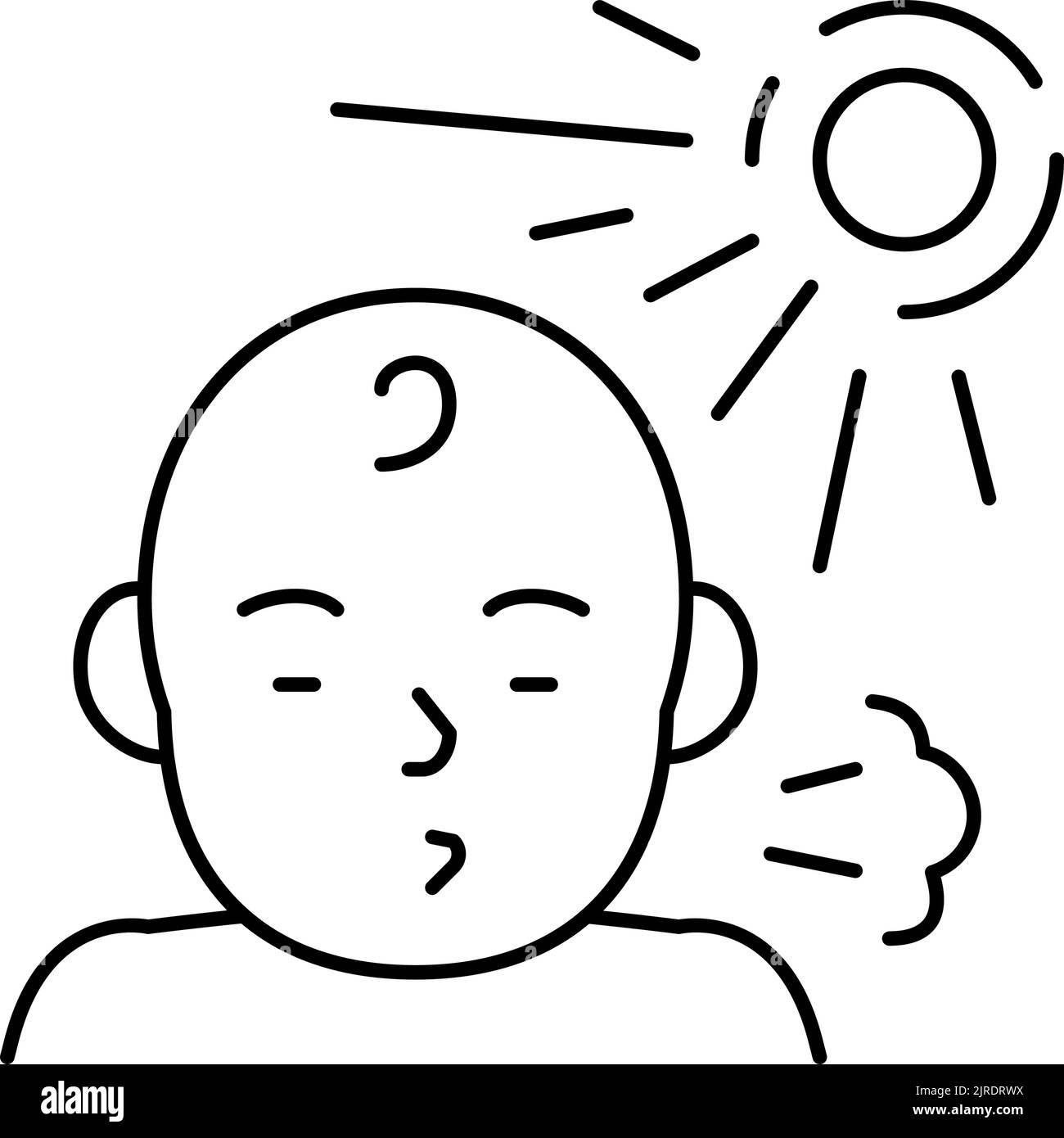 photic sneeze reflex line icon vector illustration Stock Vector Image ...