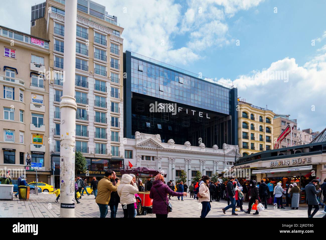 Istanbul, Turkey - Mar 20, 2022: Landscape Street View of Sofitel Hotel ...