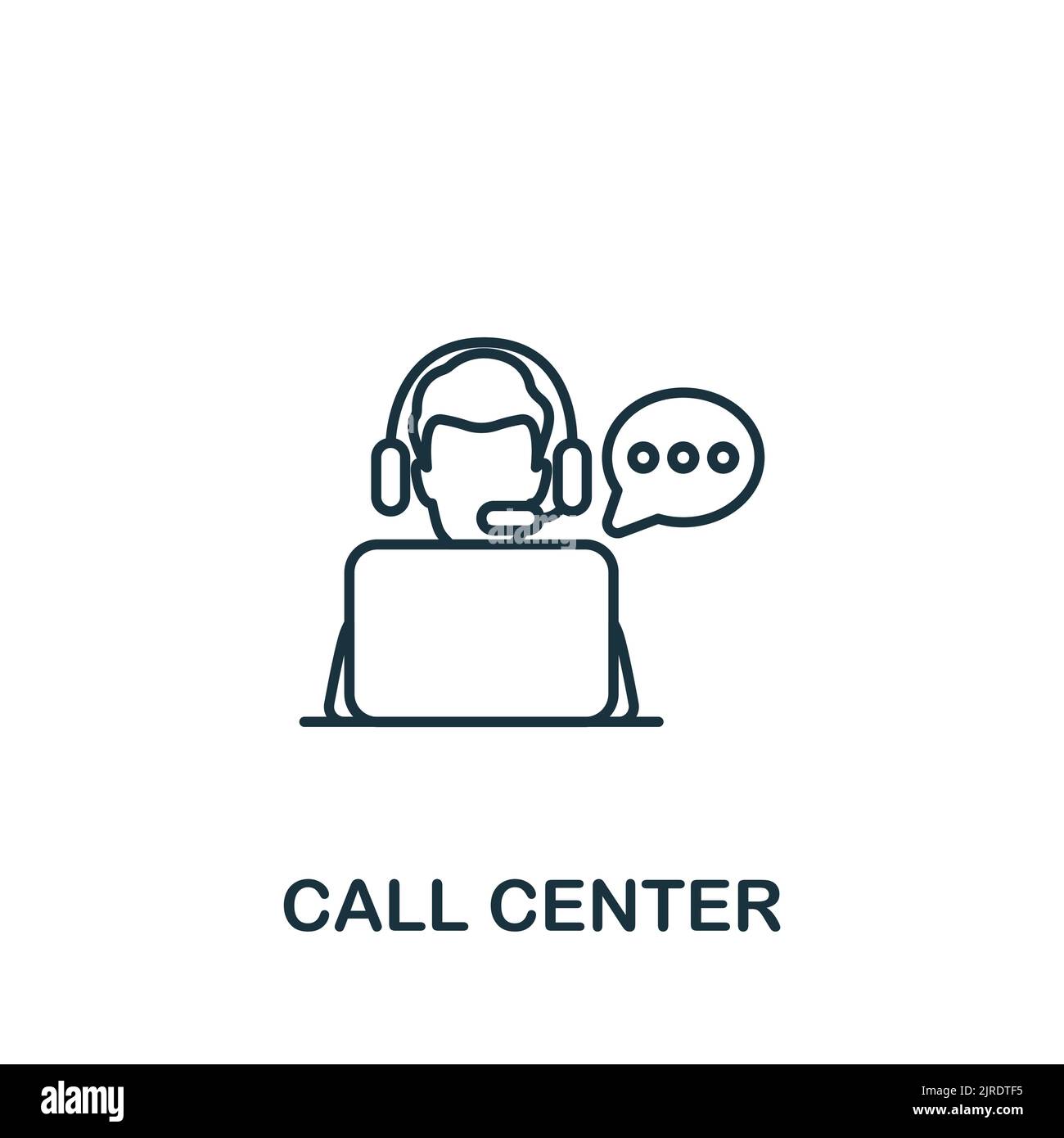 Call Center icon. Line simple line Retail icon for templates, web ...