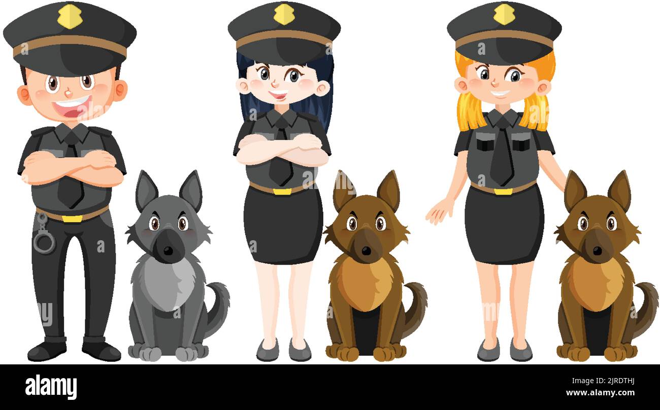 Female Police Officer Art Stock Vector Images Alamy