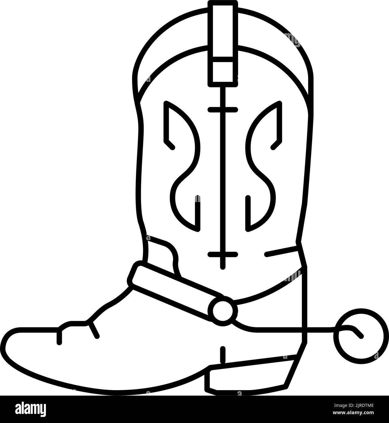 retro boot line icon vector illustration Stock Vector Image & Art - Alamy