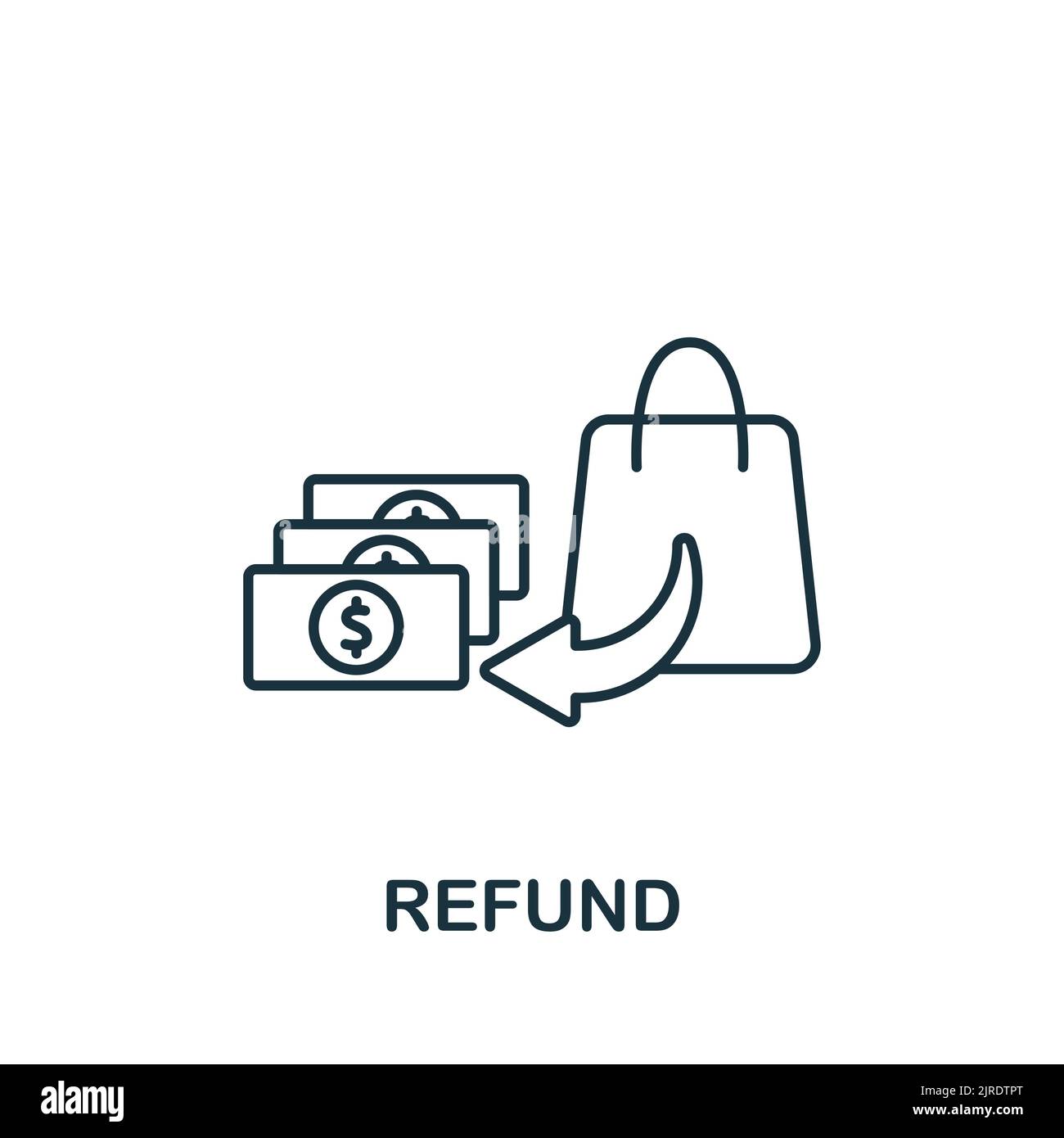 Refund icon. Line simple line Retail icon for templates, web design and ...
