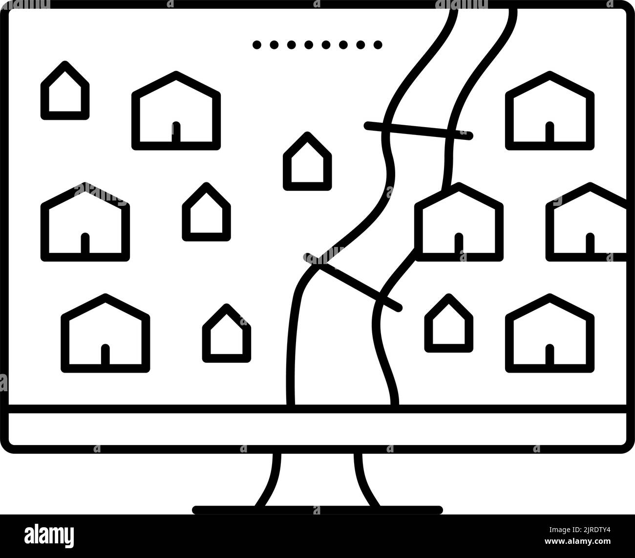 Strategy Video Game Line Icon Vector Illustration Stock Vector Image And Art Alamy