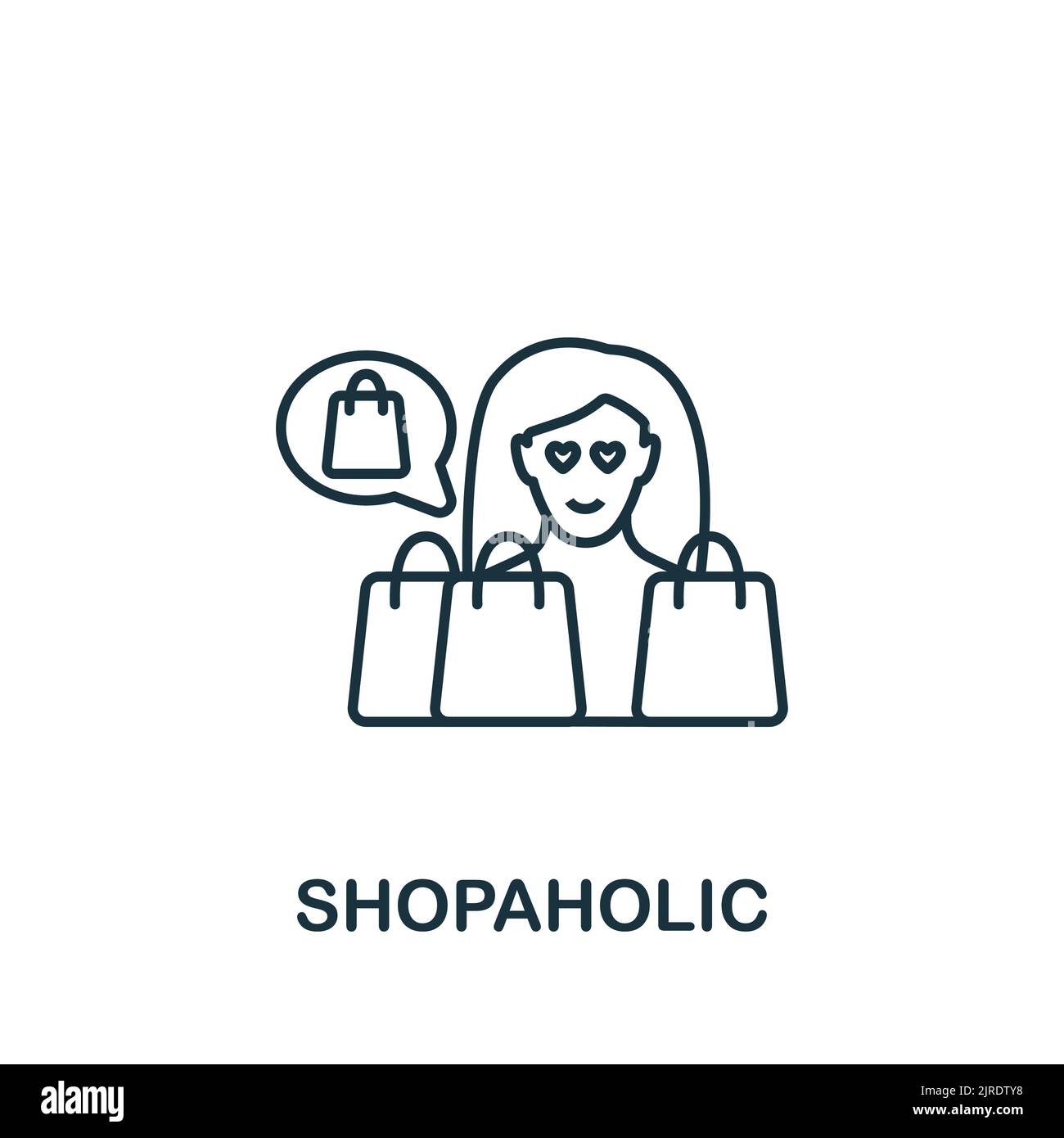 Shopaholic icon. Line simple line Retail icon for templates, web design ...