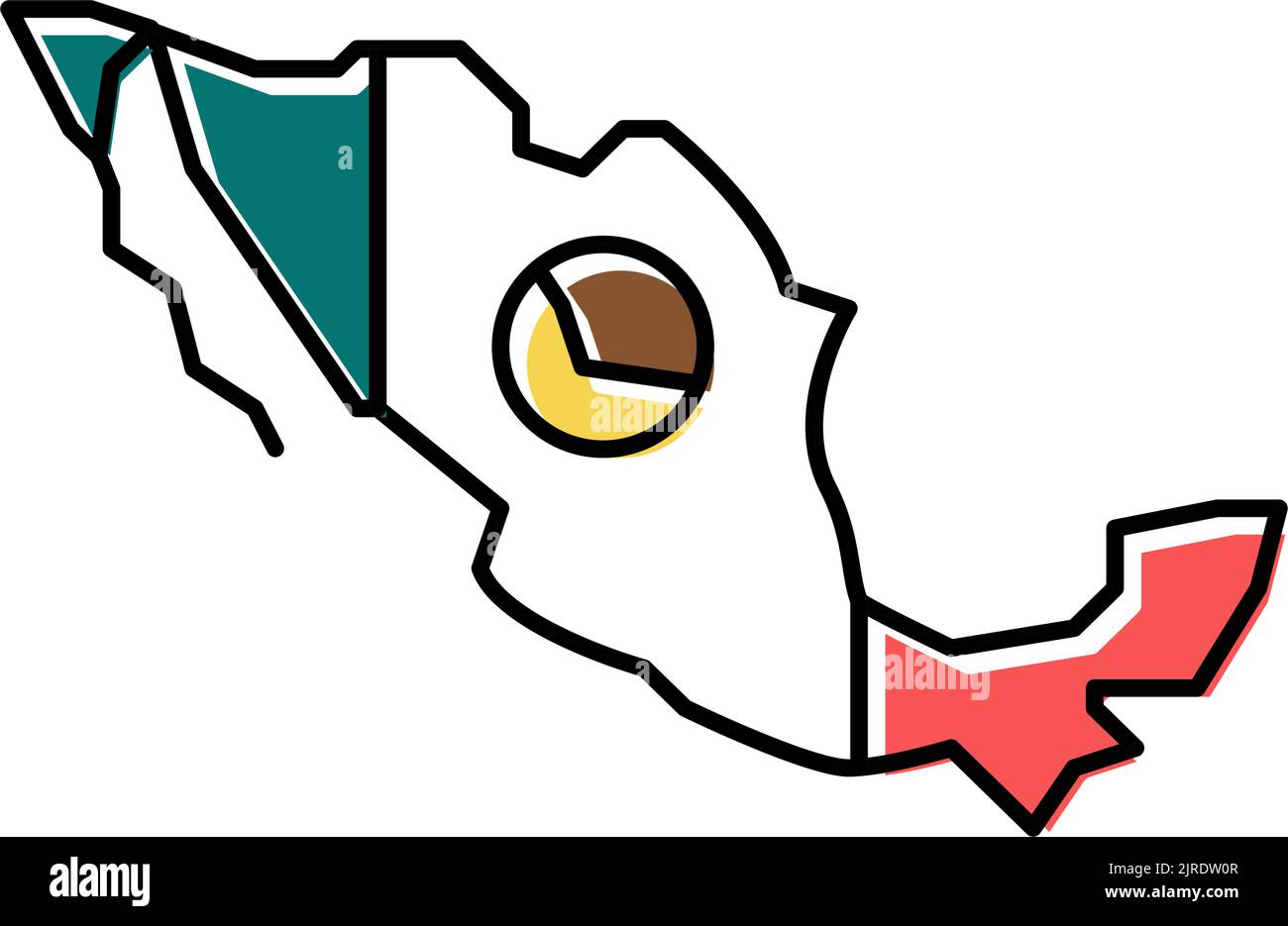 mexico country map flag color icon vector illustration Stock Vector ...