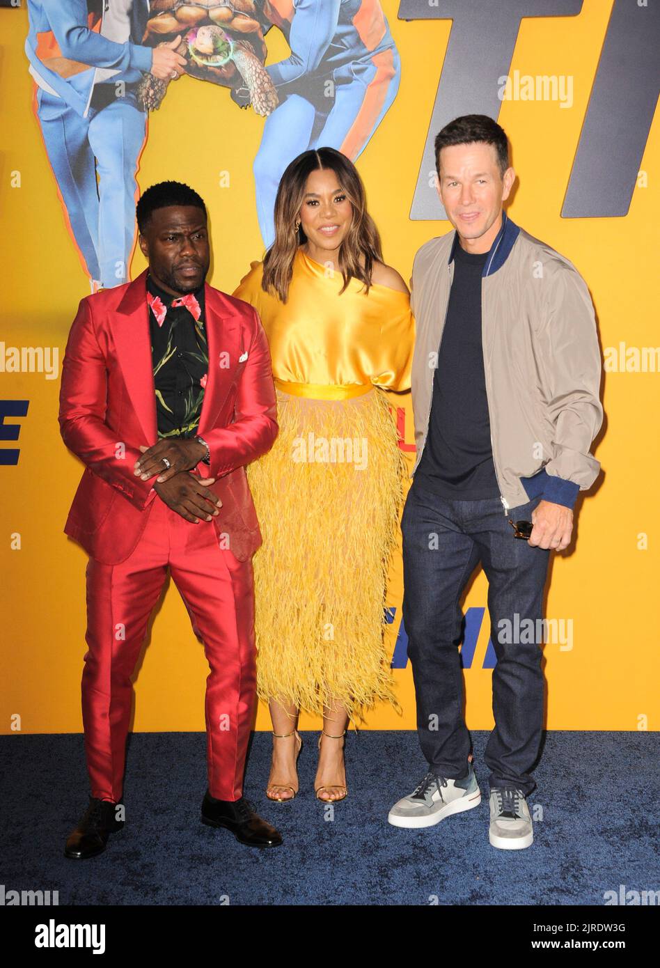 Los Angeles, CA. 23rd Aug, 2022. Kevin Hart, Regina Hall, Mark Wahlberg ...