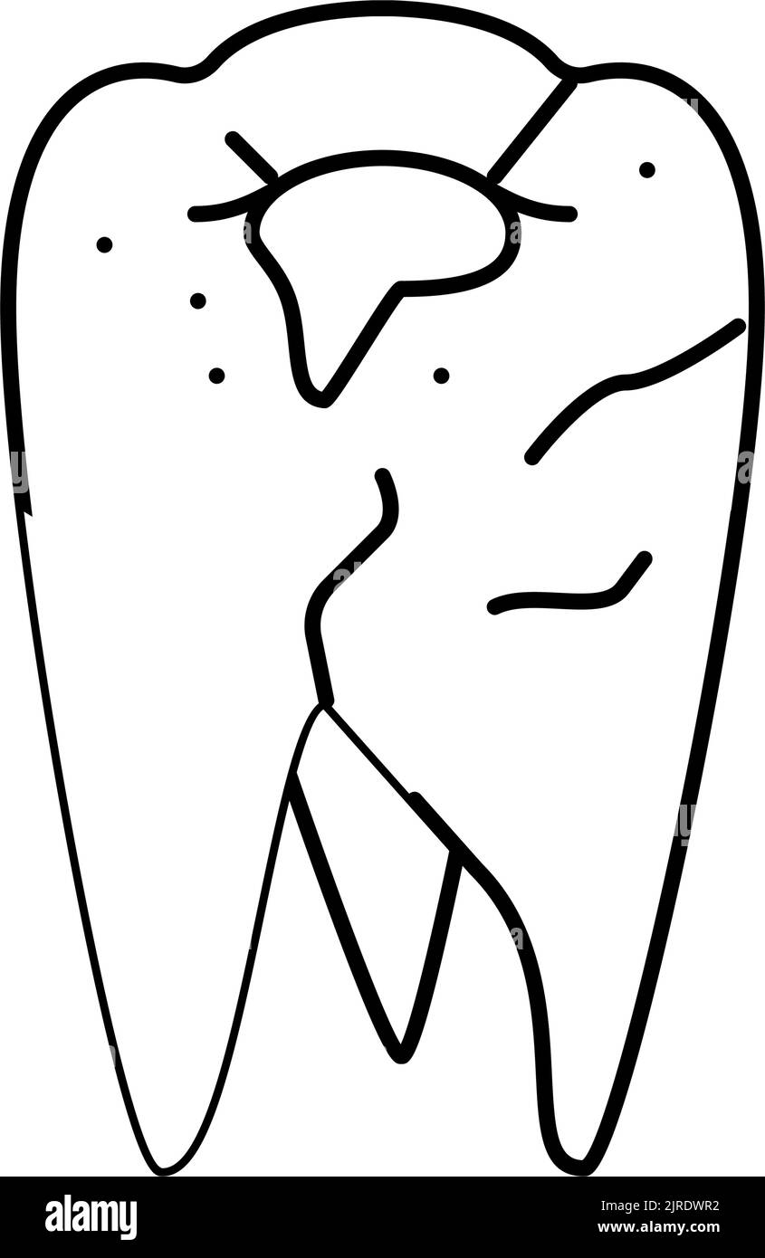 cavity tooth line icon vector illustration Stock Vector Image & Art - Alamy