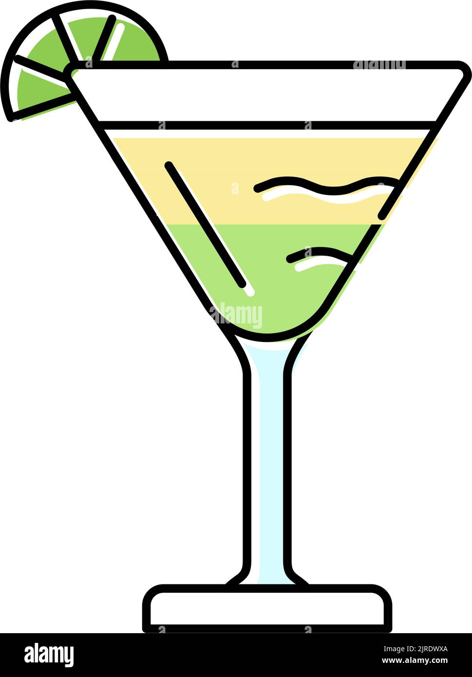 daiquiri cocktail glass drink color icon vector illustration Stock ...