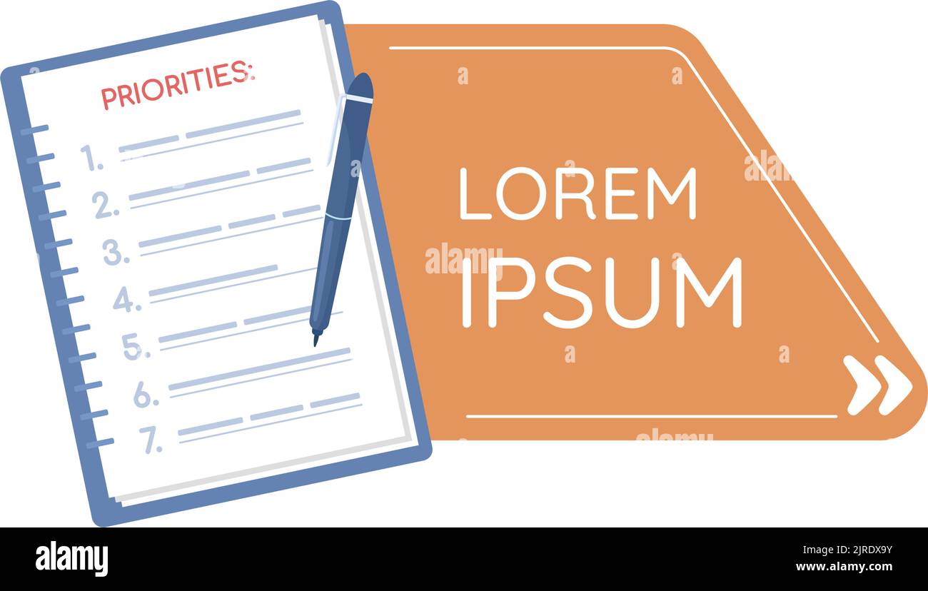 Priorities choosing quote textbox with flat object Stock Vector Image ...