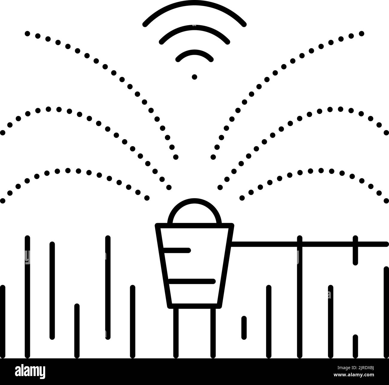spraying plants smart farm line icon vector illustration Stock Vector ...