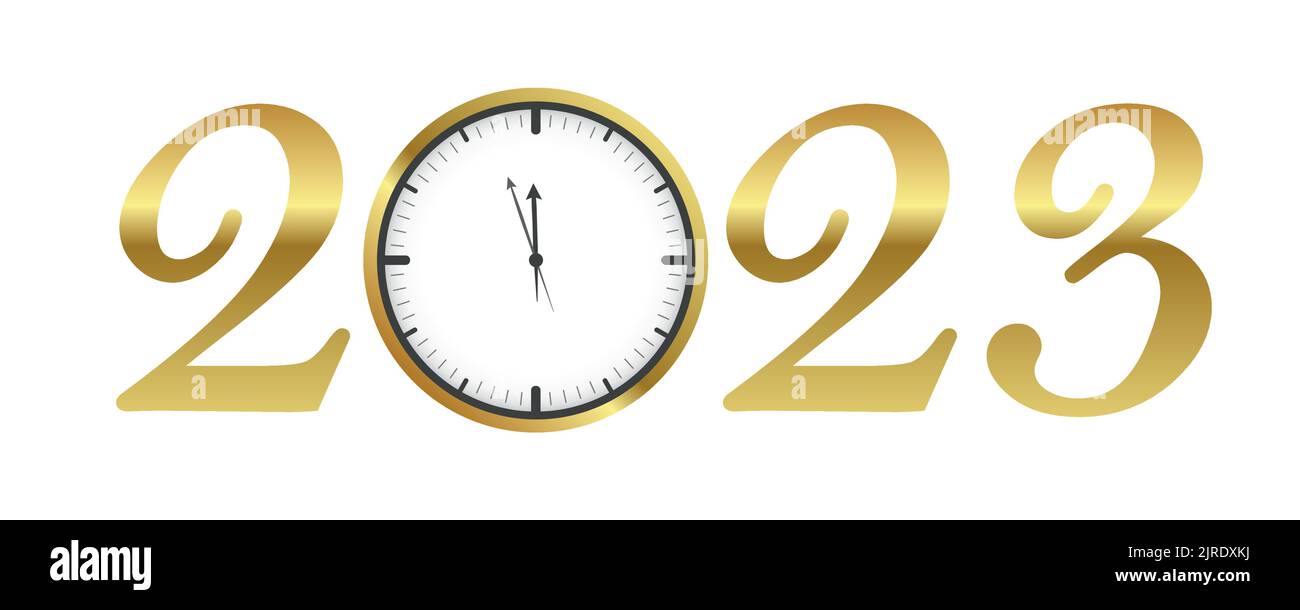 New year 2023 golden Stock Vector Images - Alamy