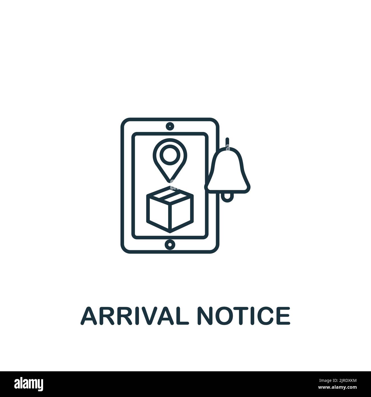 Arrival Notice icon. Line simple line Shipping icon for templates, web ...