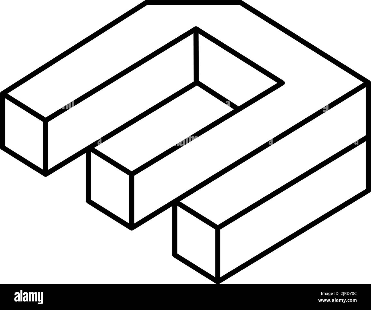 figure impossible geometric shape line icon vector illustration Stock ...