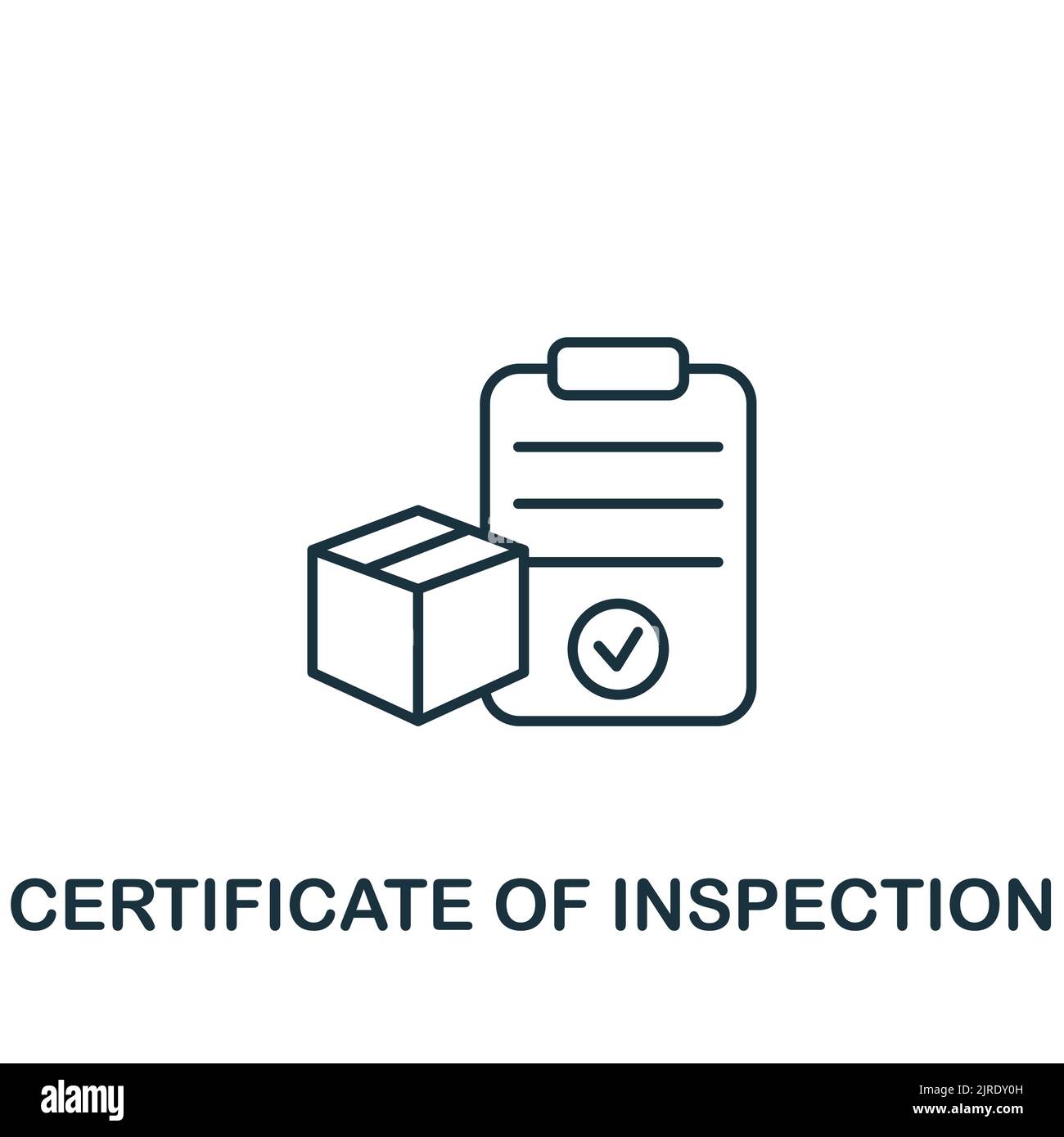 Certificate Of Inspection icon. Line simple line Shipping icon for ...