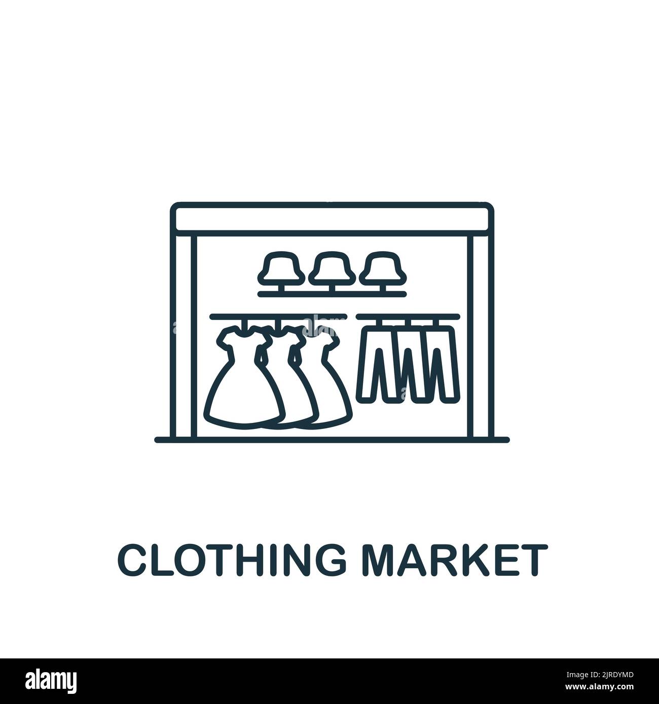 Clothing Market icon. Line simple icon for templates, web design and ...