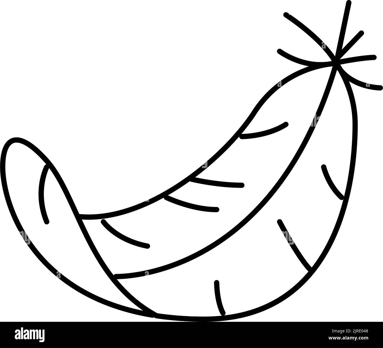 failing feather soft fluffy line icon vector illustration Stock Vector ...