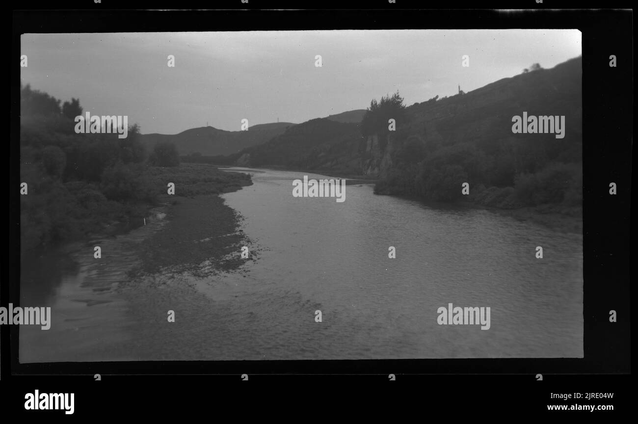 View of Pohangina River from bridge at western end of Saddle Road, 24 ...