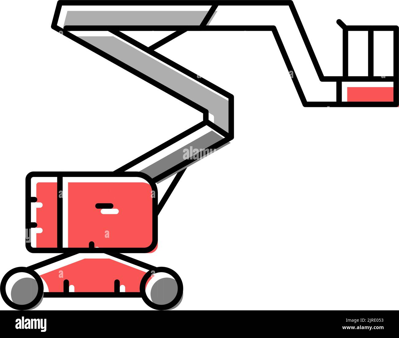 boom lift construction car vehicle color icon vector illustration Stock ...
