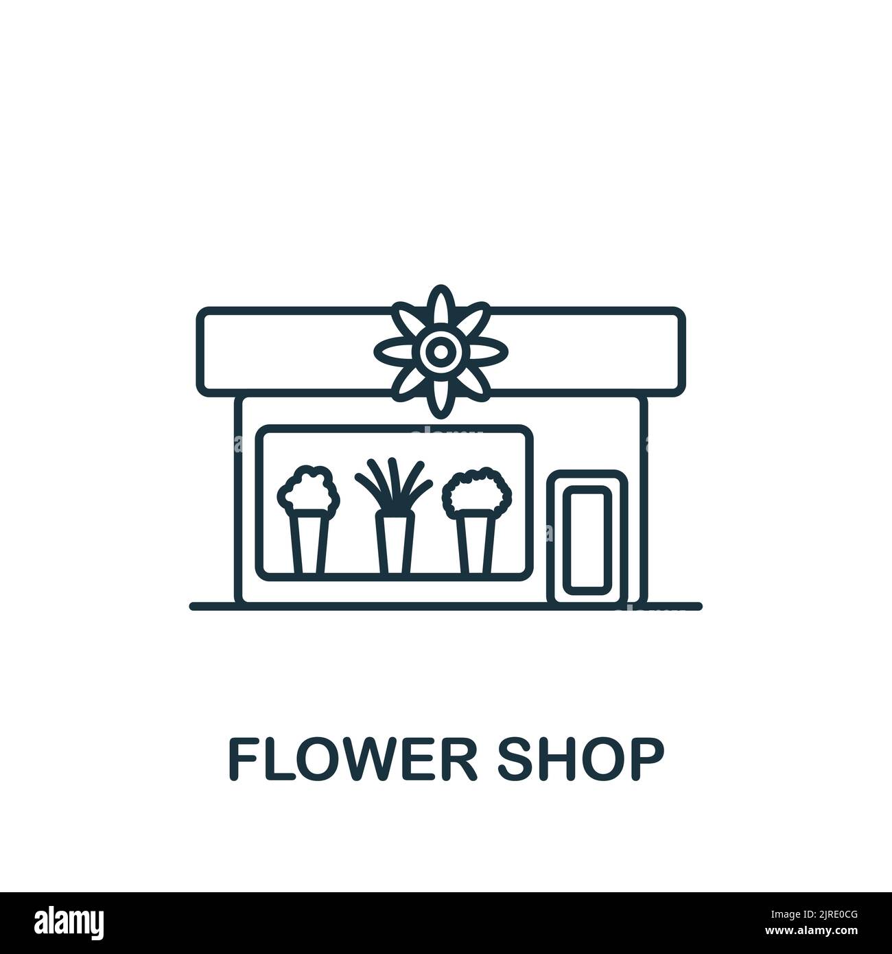 Flower Shop icon. Line simple icon for templates, web design and ...