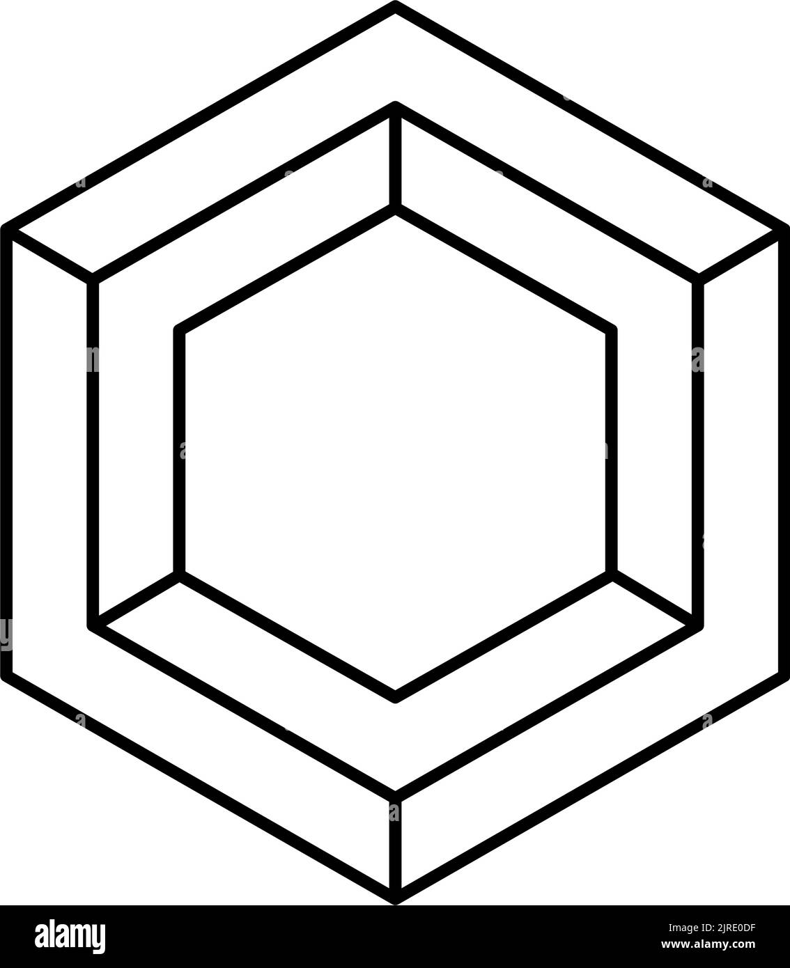 hexagon impossible geometric shape line icon vector illustration Stock ...
