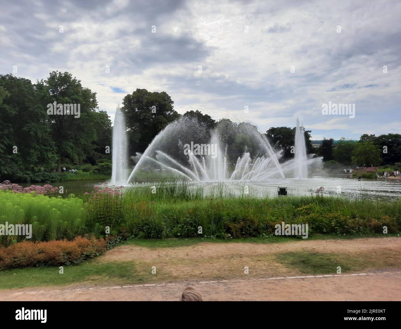 The beautiful fountains in the park. Hamburg, Germany Stock Photo - Alamy