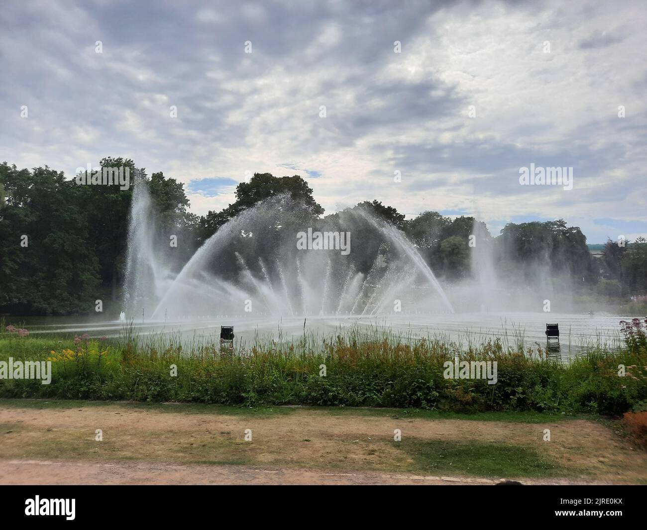 The beautiful fountains in the park. Hamburg, Germany Stock Photo - Alamy