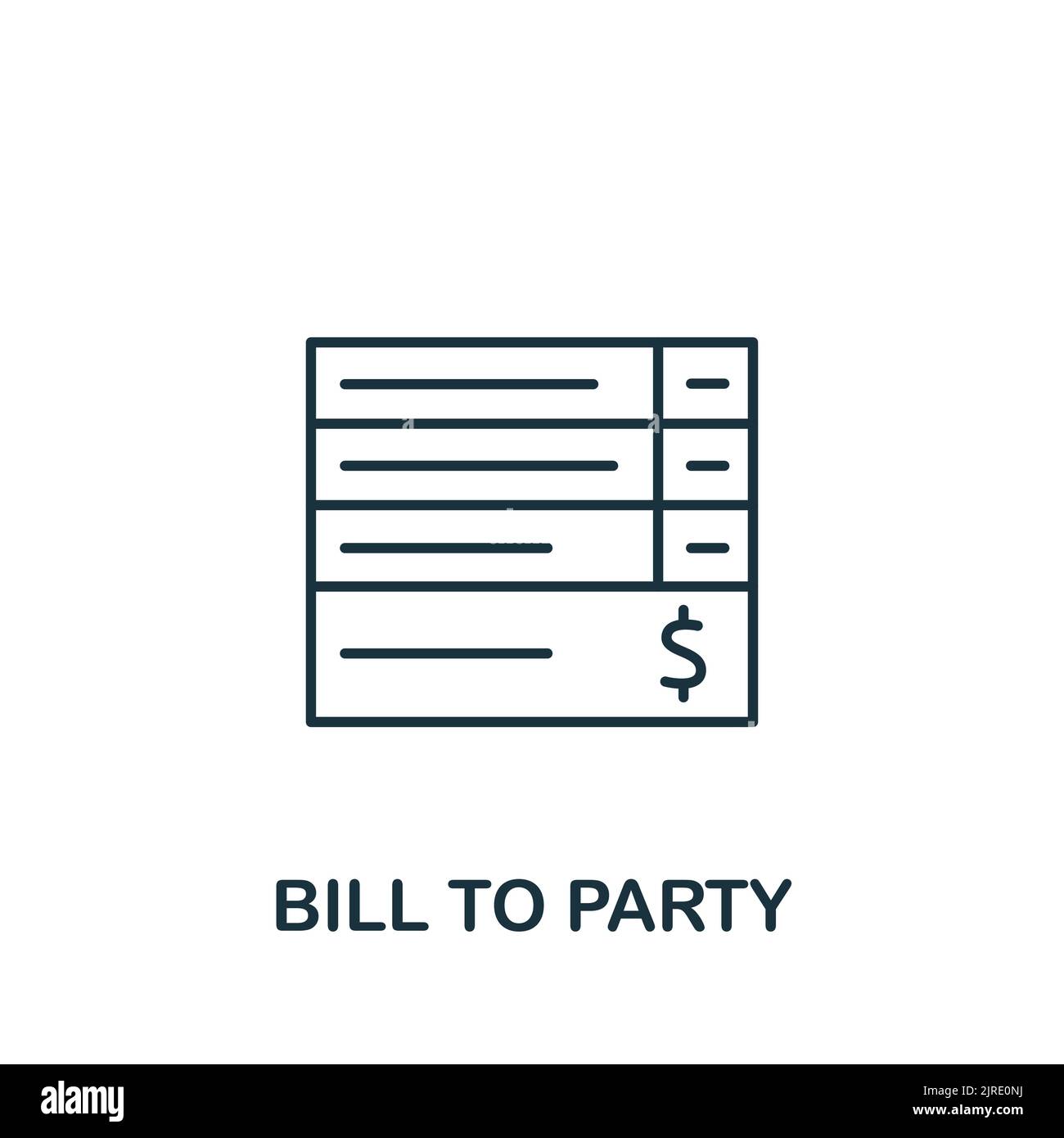 Bill To Party icon. Line simple line Shipping icon for templates, web ...