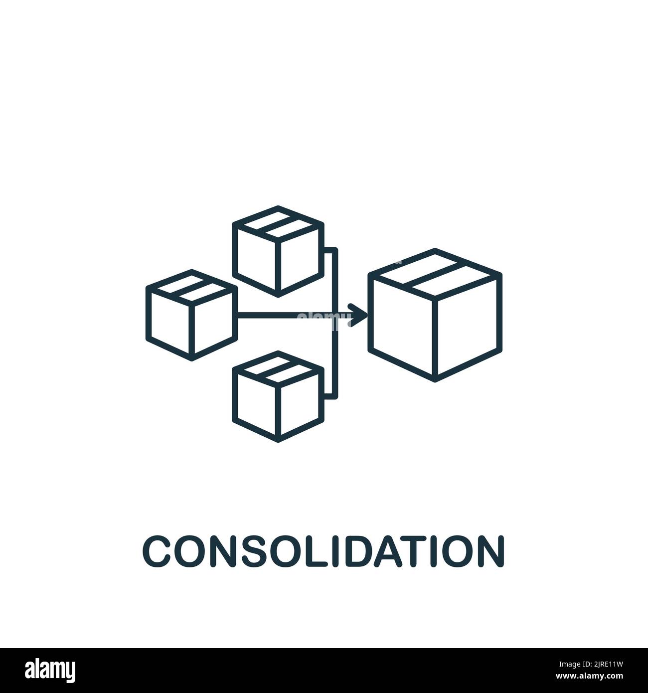 Consolidation icon. Line simple line Shipping icon for templates, web ...