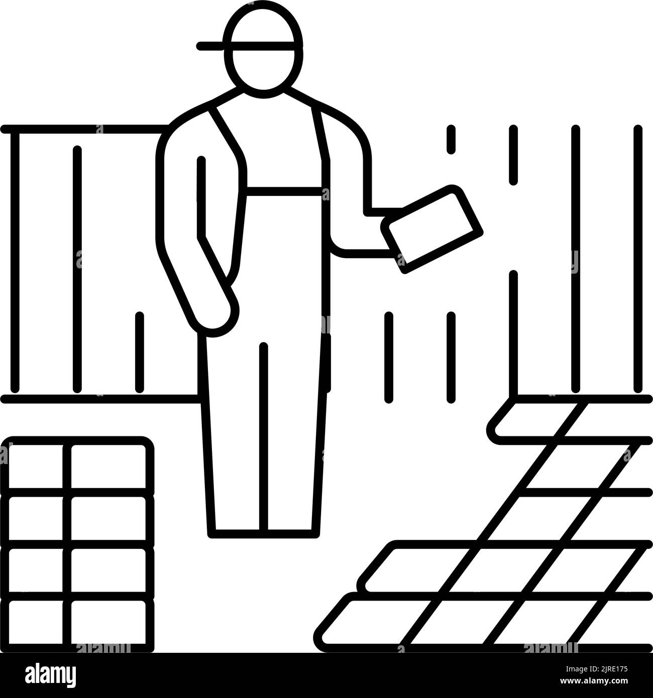 paving garden landscape line icon vector illustration Stock Vector ...