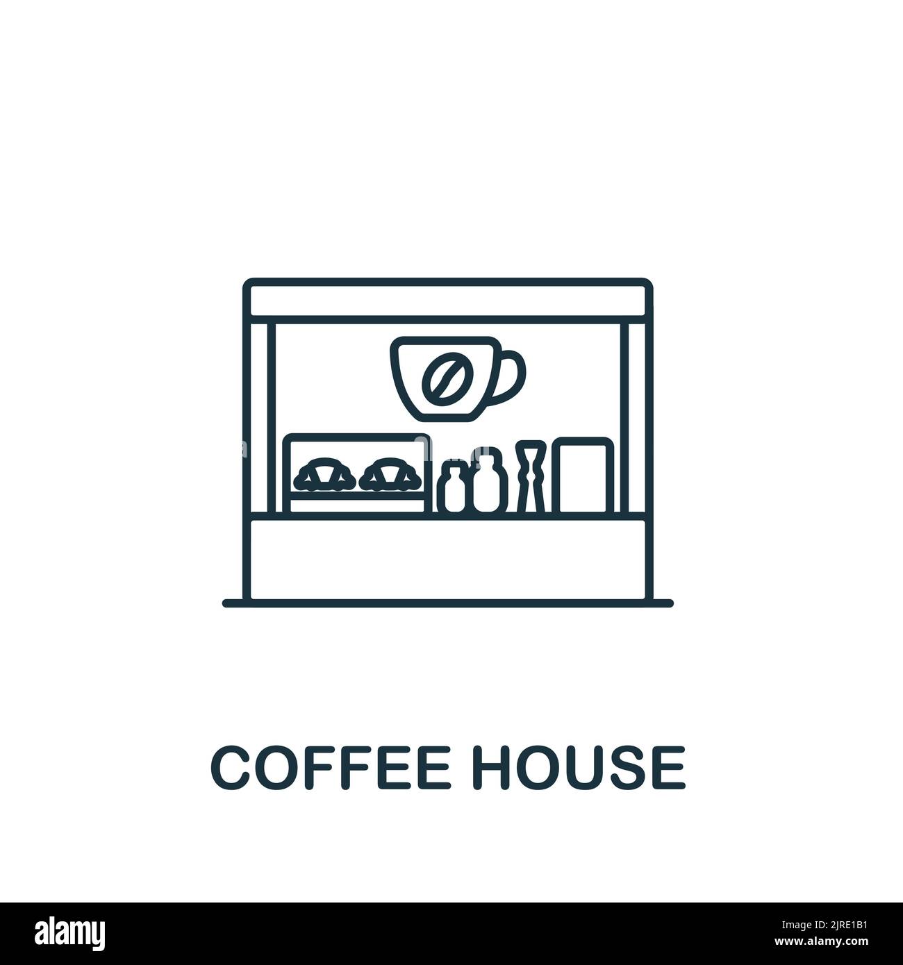 Coffee House icon. Simple line element symbol for templates, web design ...