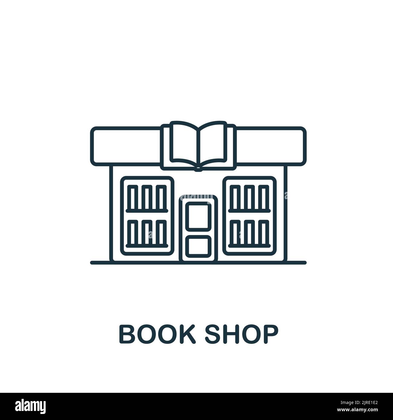 Book Shop icon. Simple line element symbol for templates, web design ...